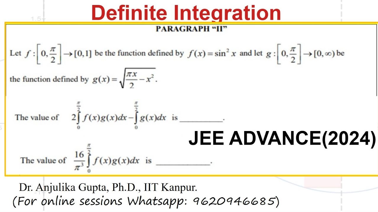 #34 || Jee Adv 24 || Integration || Problem and Solution || - YouTube