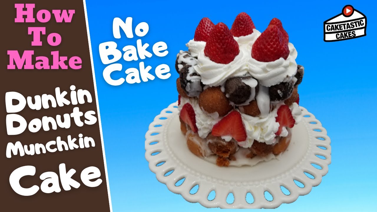 Munchkin Cake Tutorial (No Bake Cake) How to Make DUNKIN DONUTS Cake ...