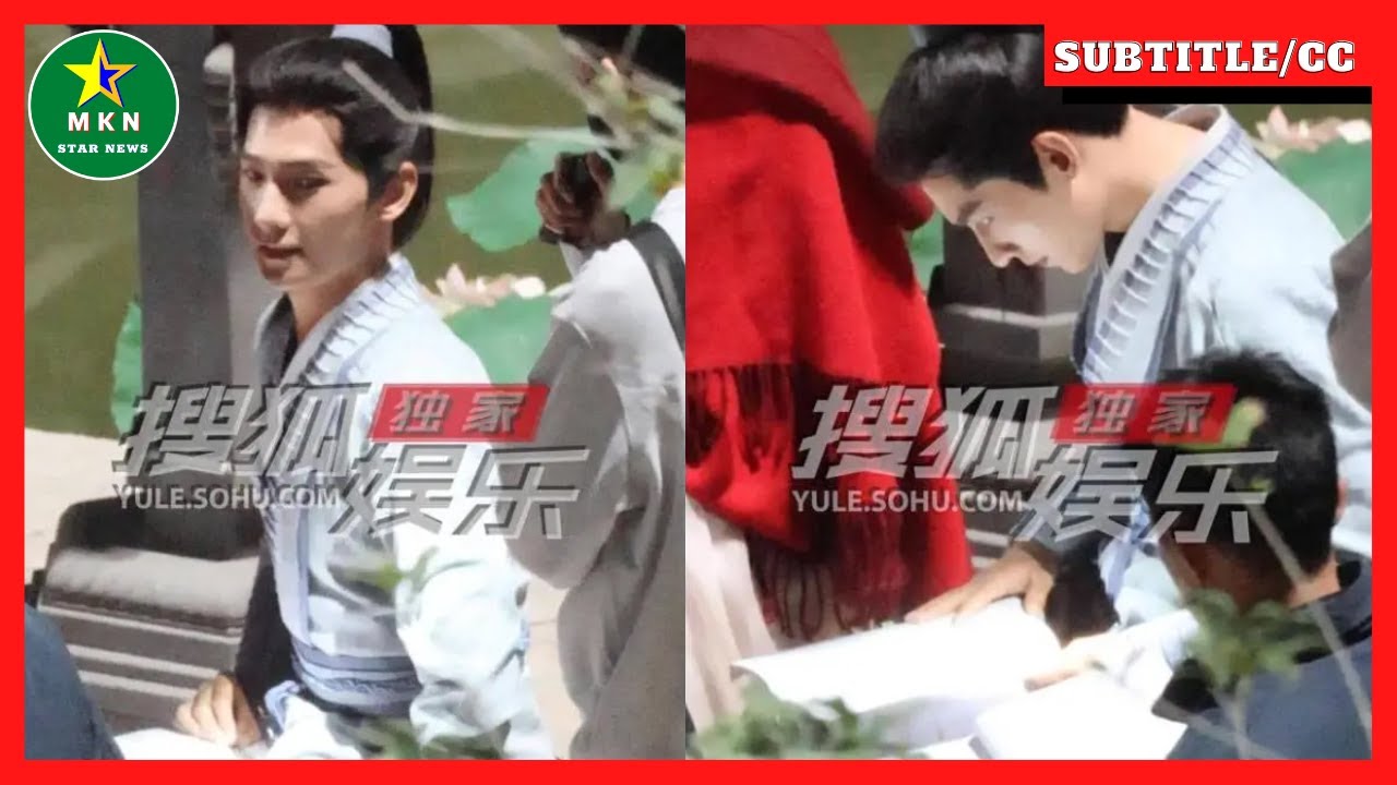 Yang Yang studied the script very seriously on the set, and his posture ...