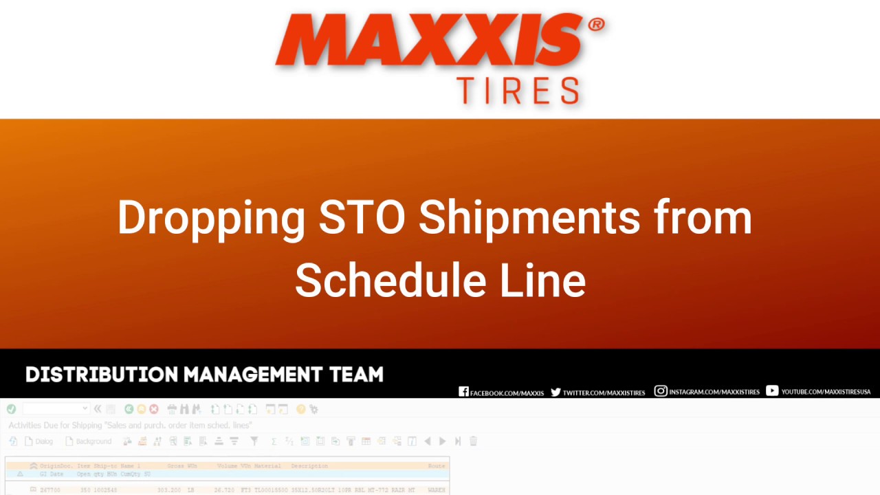 Dropping STO Shipments from Schedule Line - YouTube