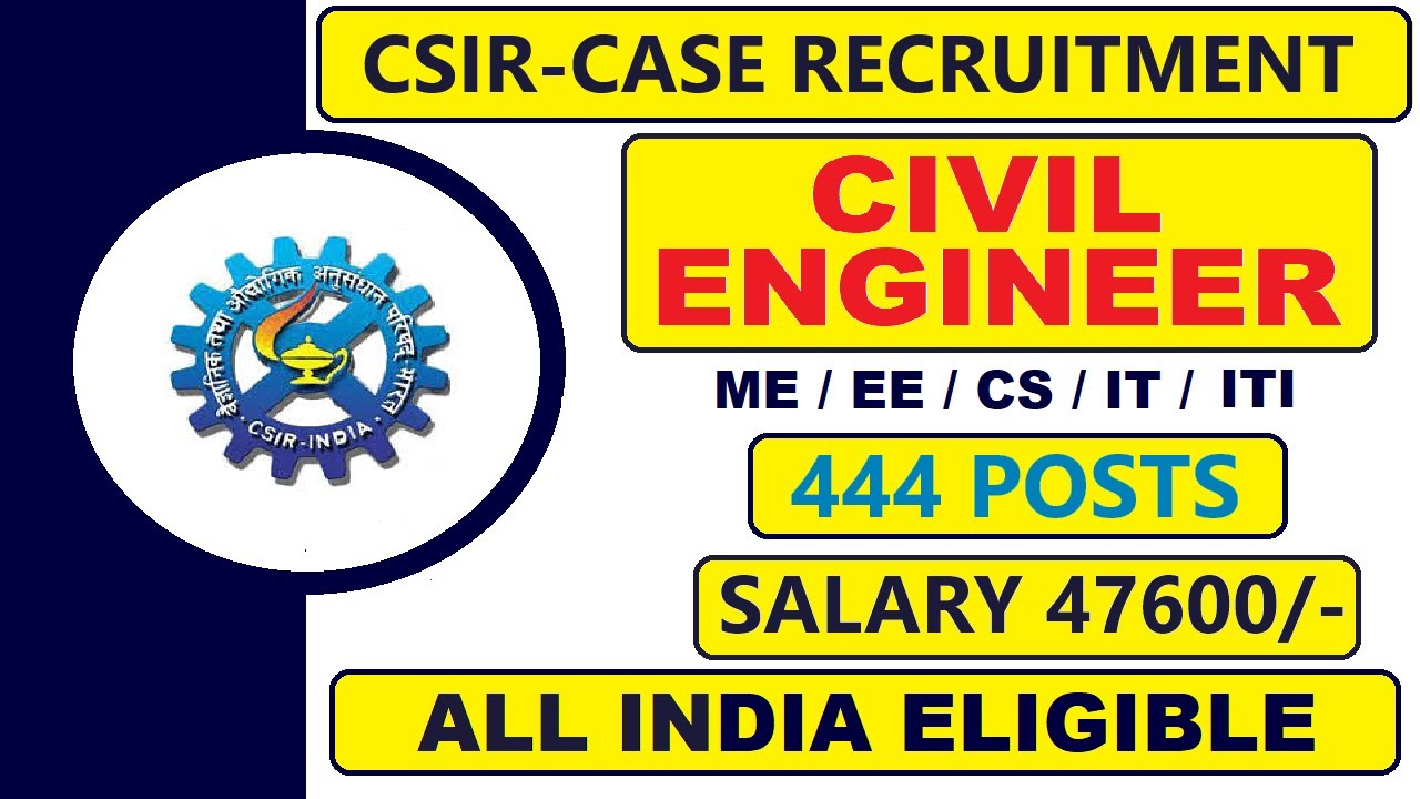 CSIR- CASE RECRUITMENT 2024 FOR SO & ASO | 444 VACANCIES | FRESHERS ...