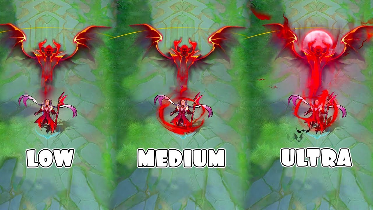 Cecilion Crimson Wings Collector Skin in Different Graphics Settings ...