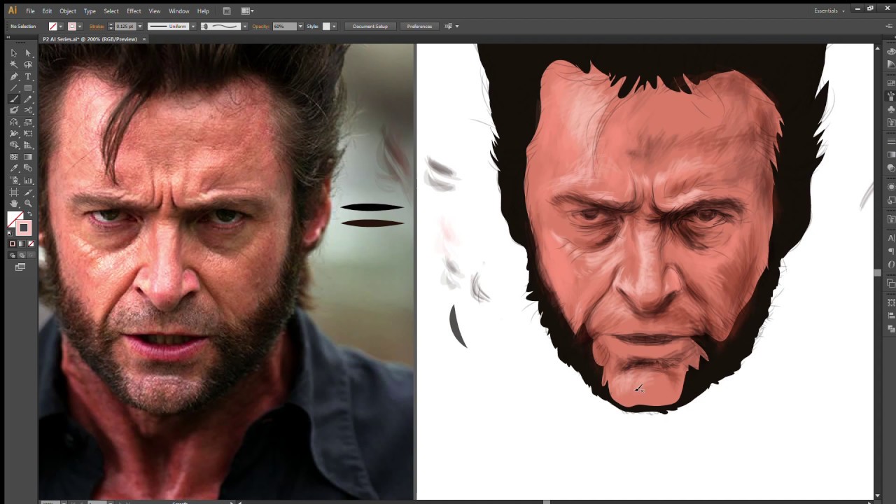 How to create awesome portrait using Adobe Illustrator (Shading) - YouTube