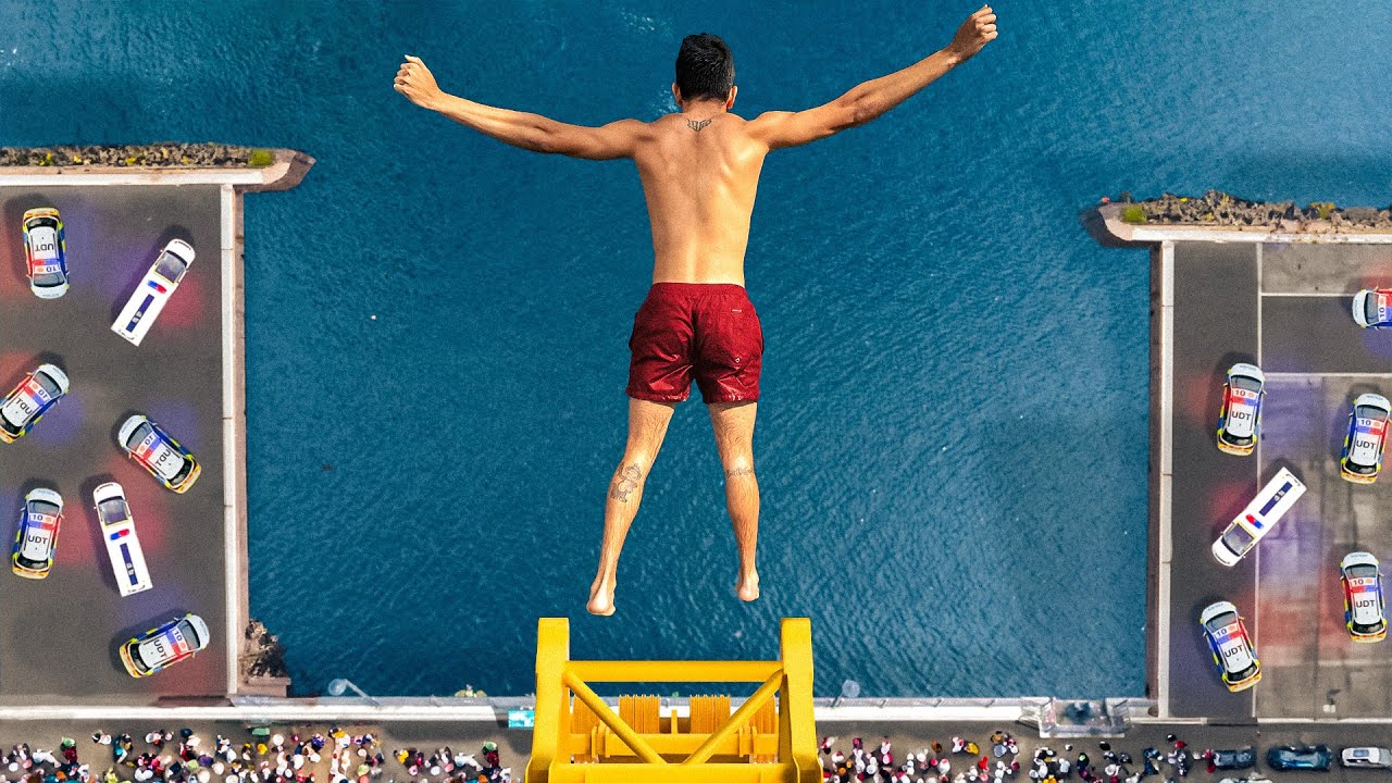 Jumping off 20M CRANE in London! - YouTube