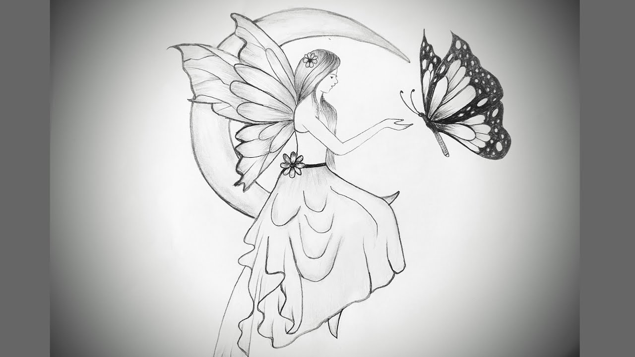 Pencil Drawings Of Fairies In Love