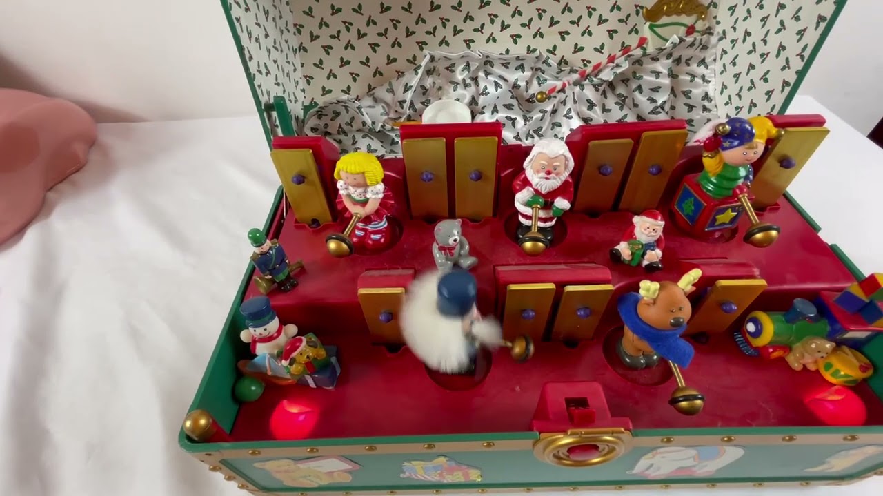 MR Christmas Santas Musical Toy Chest - YouTube