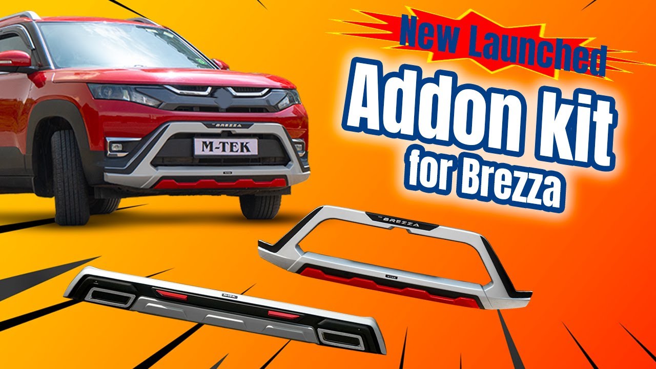 MTEK Addon Kit for Brezza| Front & Rear | Black, Silver, and Red | Most ...