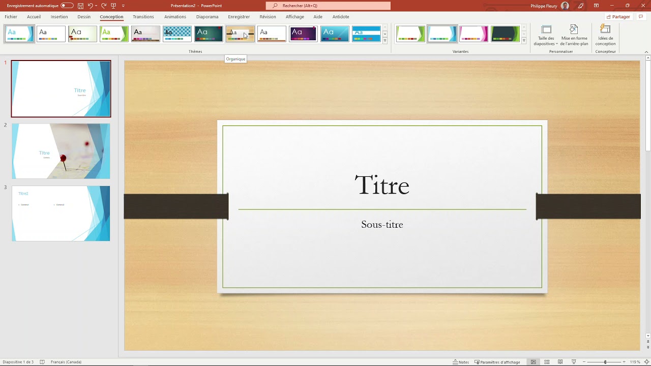 Powerpoint Masque de diapositives et thèmes - YouTube