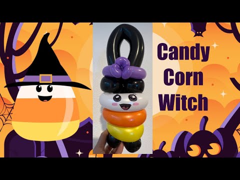 Candy Corn Witch balloon tutorial. - YouTube