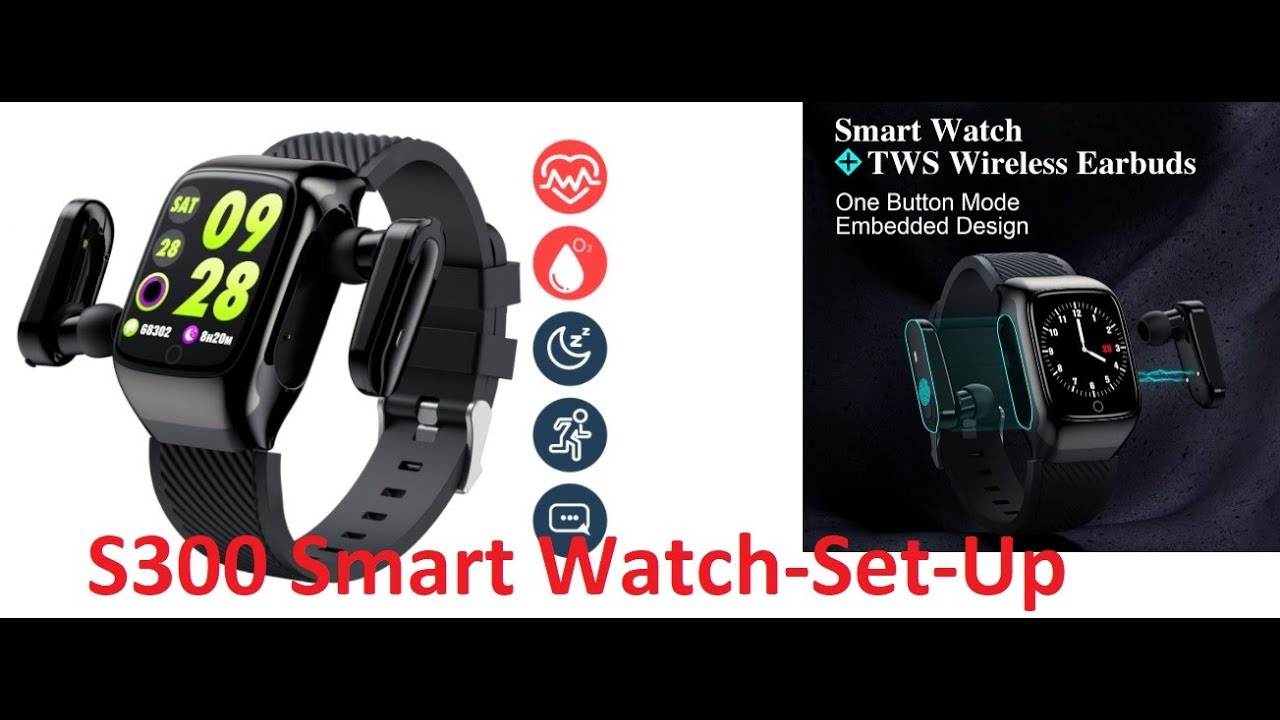 S300 Smart Watch Men Earbuds With Bluetooth Earphones Music Sports for ...