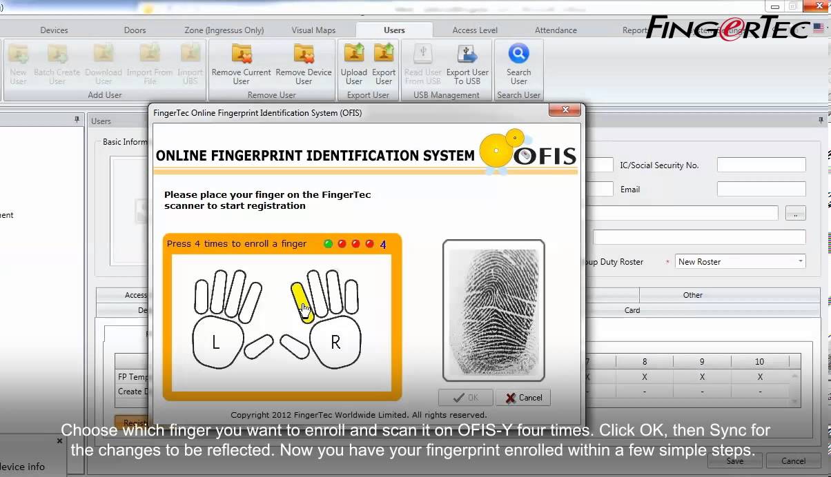 Ingress - Fingerprint Enrolment by OFIS Scanner - YouTube