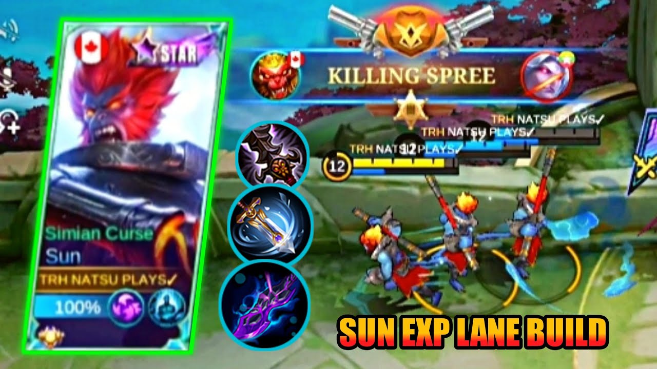 SUN EXP LANE BUILD AND EMBLEM (MUST TRY) MLBB... BY NATSU PLAYS GAMING ...
