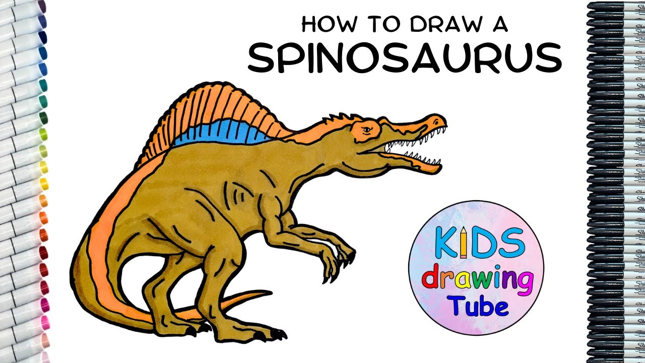 How to draw a Spinosaurus | Jurassic Park - Dinosaurs - YouTube