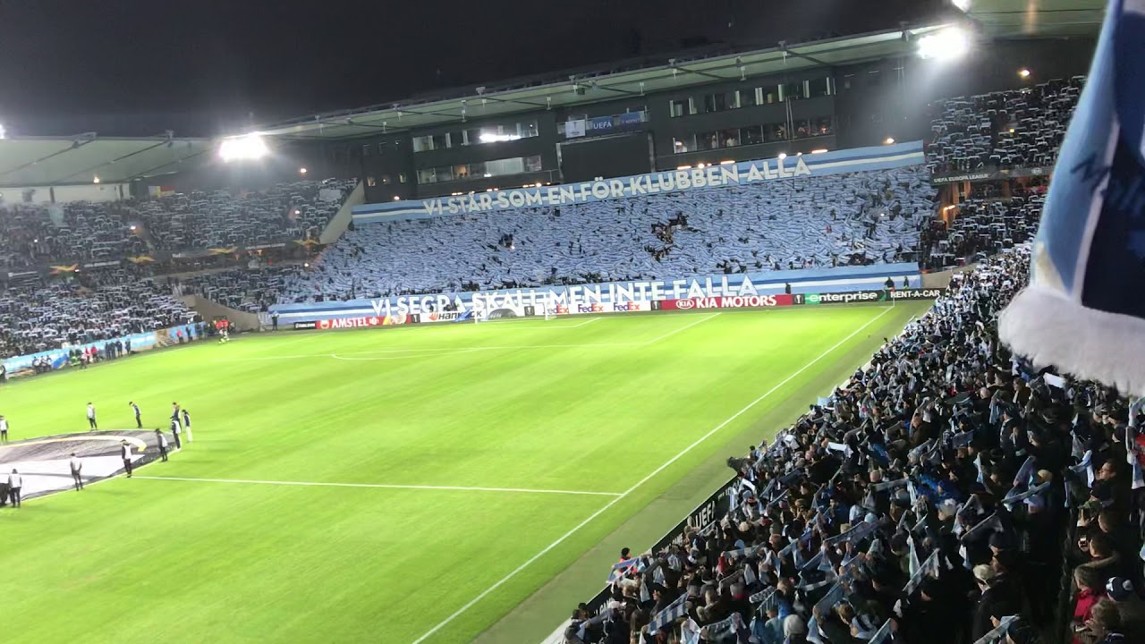 MFF-Chelsea EL 2019 Hymnen och Tifo - YouTube