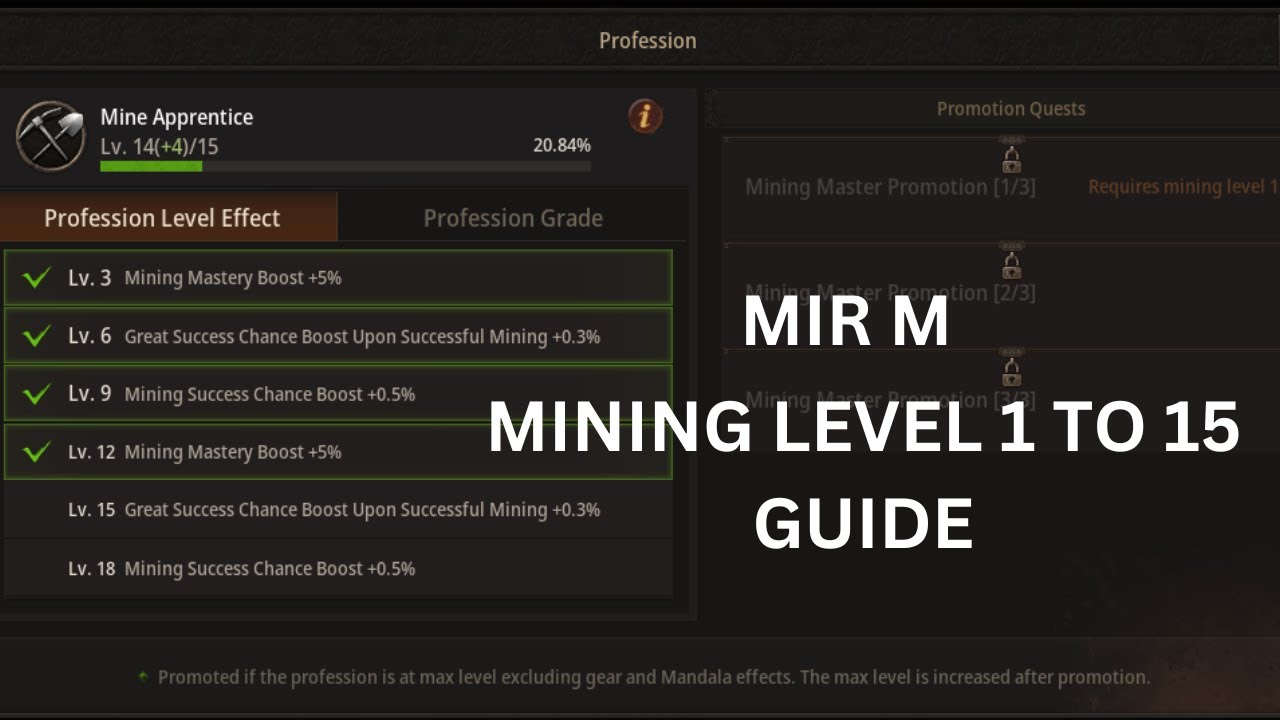 MIR M - MINING LEVEL 1 TO 15 GUIDE #mirm #p2e #mir4 - YouTube