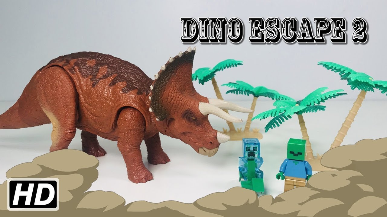 The Dinosaur Escaped!!_Minecraft Zombie Creeper and Triceratops ...