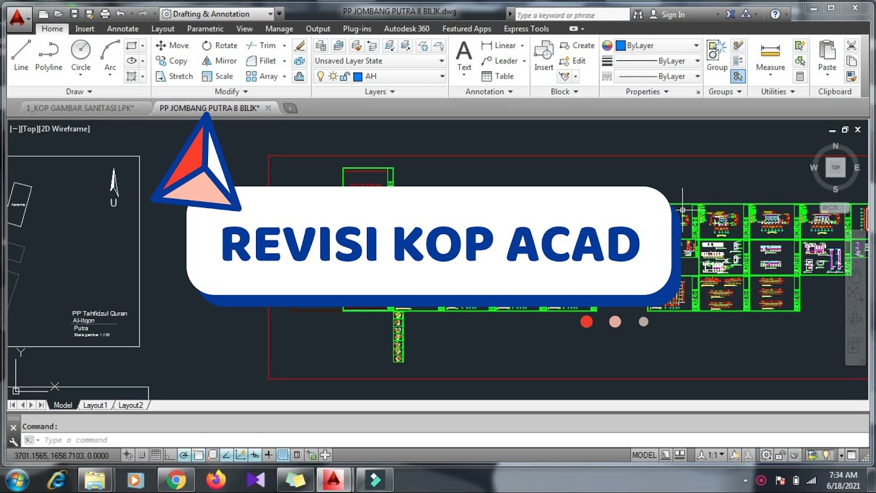 REVISI KOP AUTOCAD || Block Editor untuk Elemen AutoCAD yang Typical ...