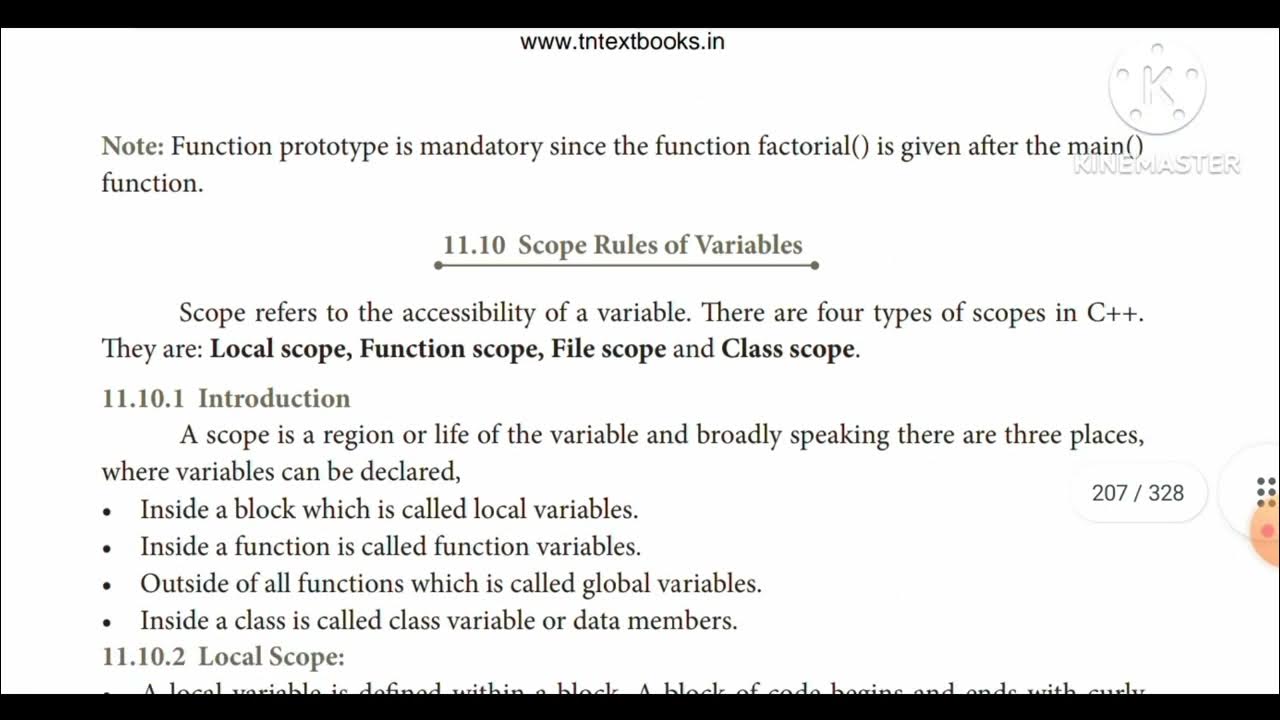CLASS 11 COMPUTER SCIENCE CHAPTER-11 (PART 7 RETURNING RECURSIVE FUNCTION SCOPE IN C++) IN TAMIL ...