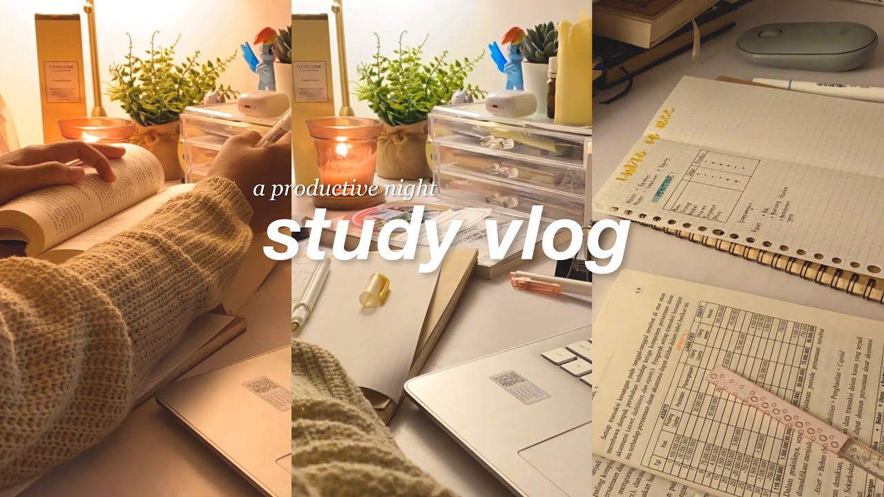 night study vlog 🕯️📖 : do assignments, scented candles, and unboxing totoro!🧸 - YouTube