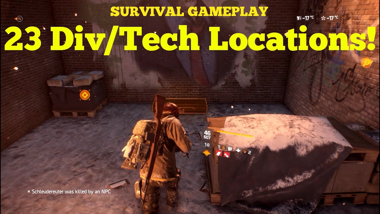 Survival Gameplay - 23 DivTech Locations (DZ01-DZ02) The Division ...