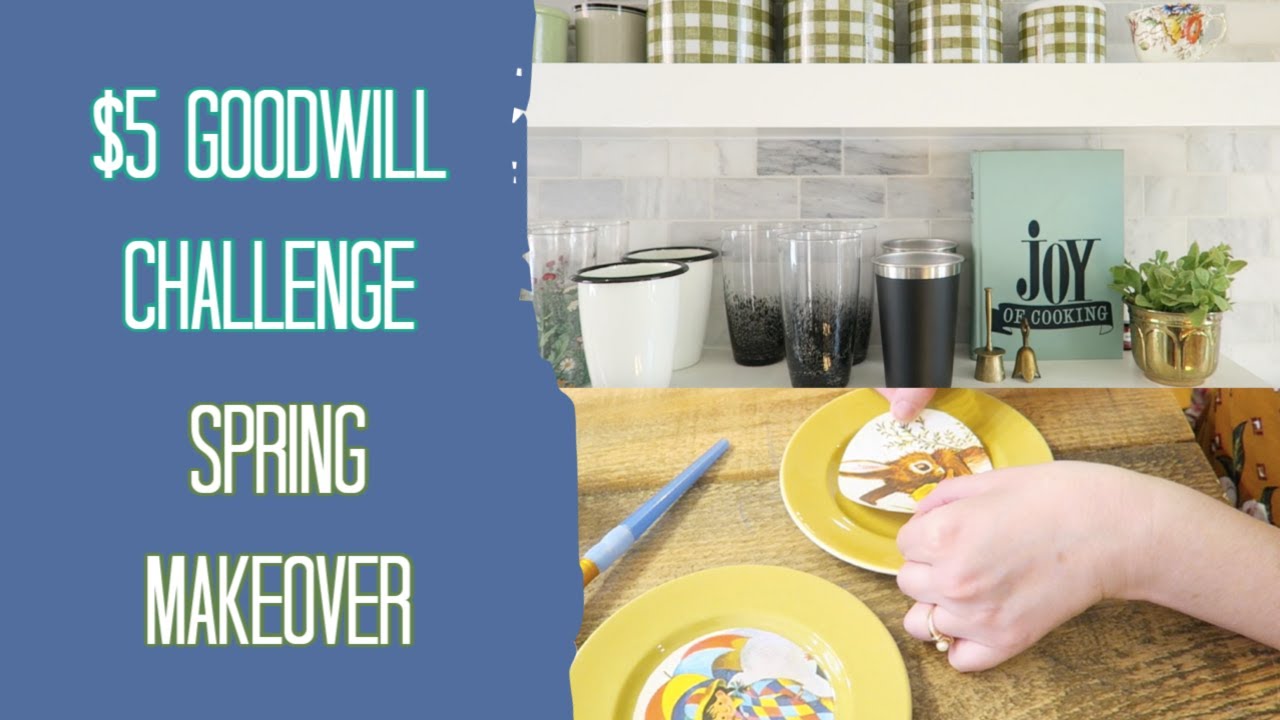 $5 Goodwill Challenge Spring 2020 | Thrift Store Makeover - YouTube