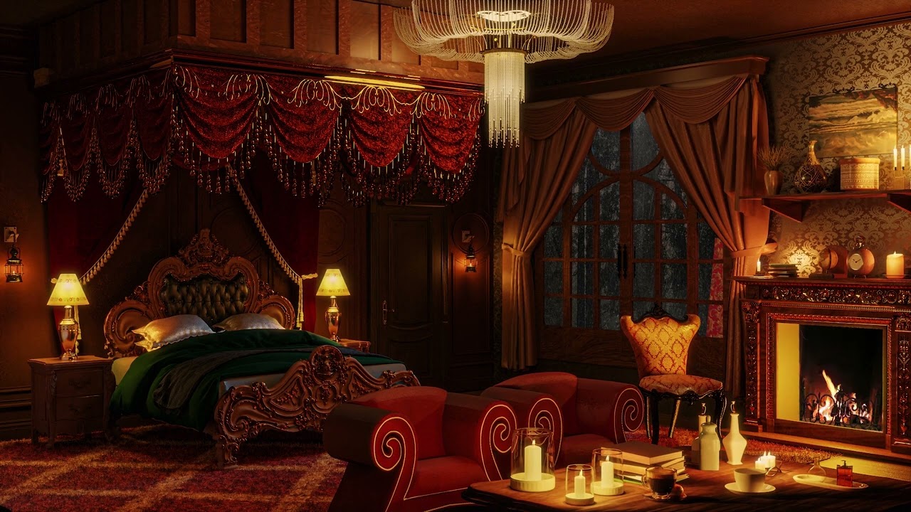 Cozy Room Ambience - Rain and Fireplace Sounds at Night 8 Hours for ...