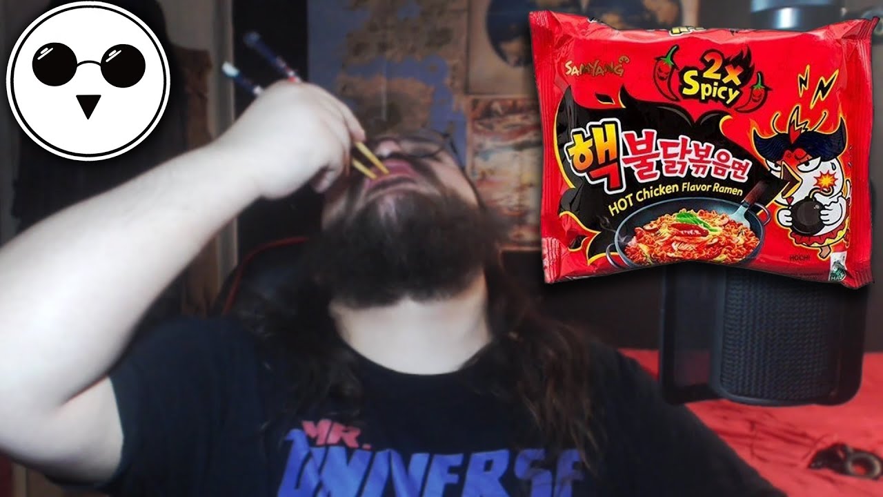Beardy Lad Trying COMICALLY SPICY Samyang X2 Spicy Chicken Ramen ...