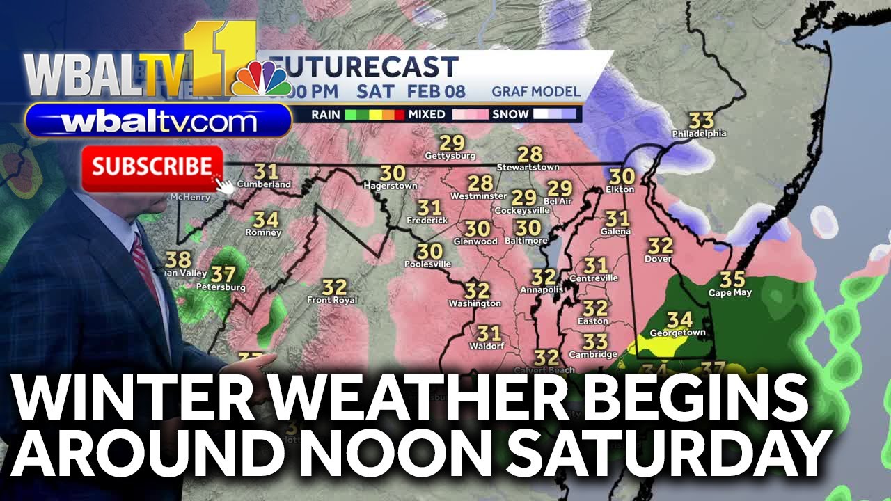 Maryland weather forecast: Winter weather begins around noon Saturday ...