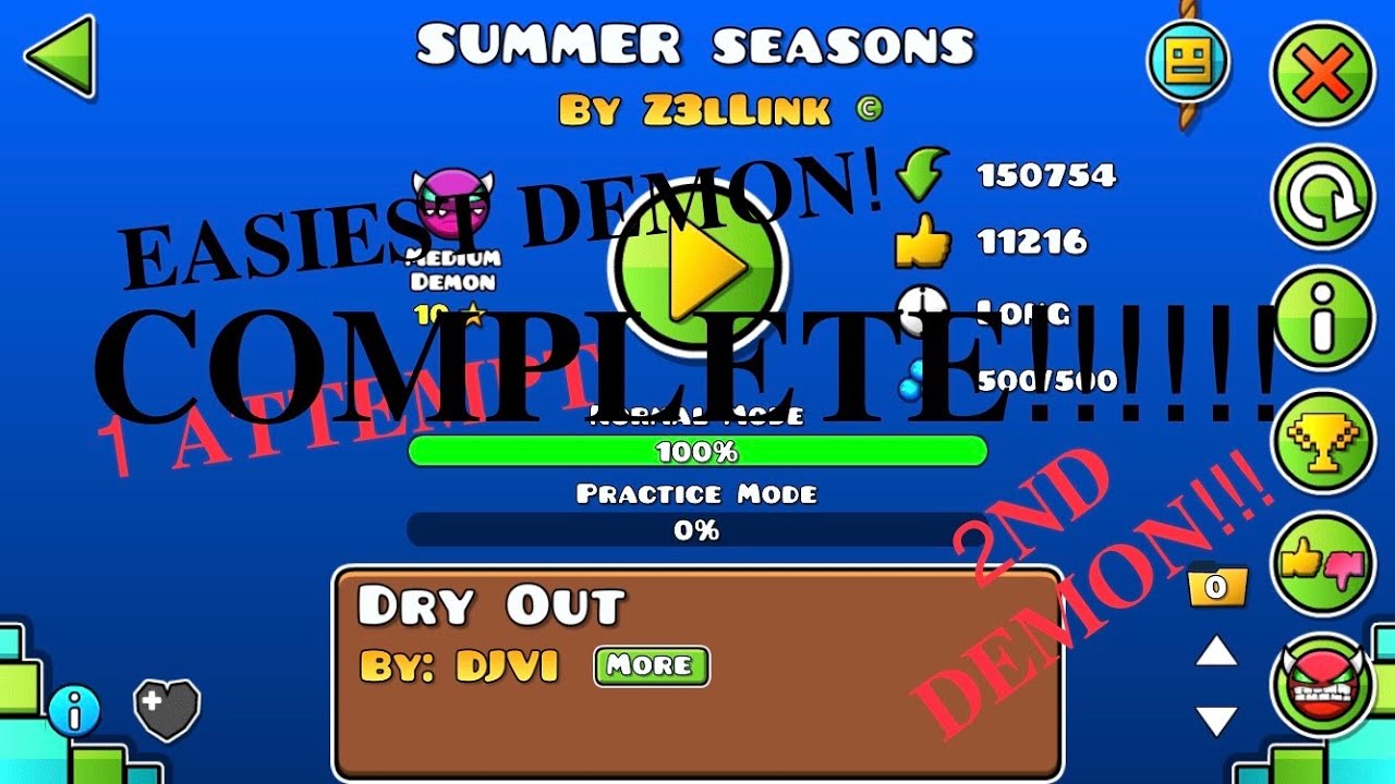 [Geometry dash] Summer Seasons Complete!!! - YouTube