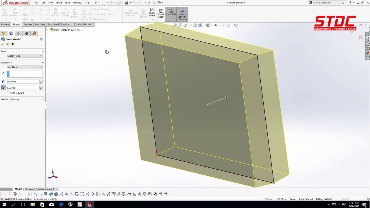 BÀI 4: Lệnh Extrude, Revolve trong Solidworks | HỌC SOLIDWORKS - YouTube