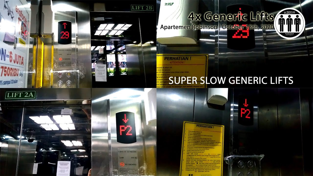 4x SLOW Generic Traction Lifts / Elevators at Apartemen Robinson ...