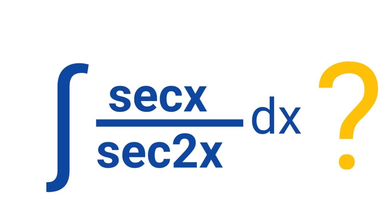 #3.47|| Indefinite Integrals|| ∫ secx/sec2x dx - YouTube