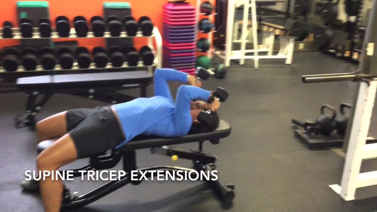 Supine Tricep extensions - YouTube