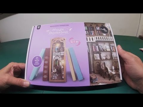DIY unboxing Book Nook Magic Bookshop Bookshelf miniature - YouTube