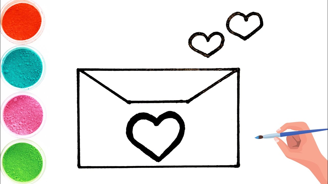 How to Draw Envelope | Drawing and Colouring for Kids and Toddlers ...