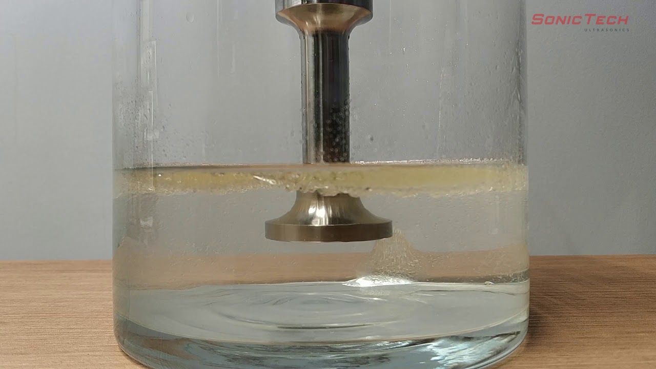 Ultrasonic emulsification oil and water, in slow motion - YouTube