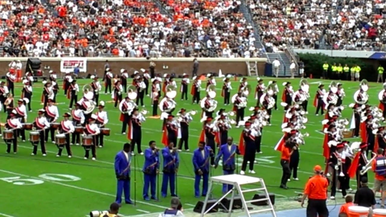 UVA Cavalier Marching Band with The Temptations - YouTube