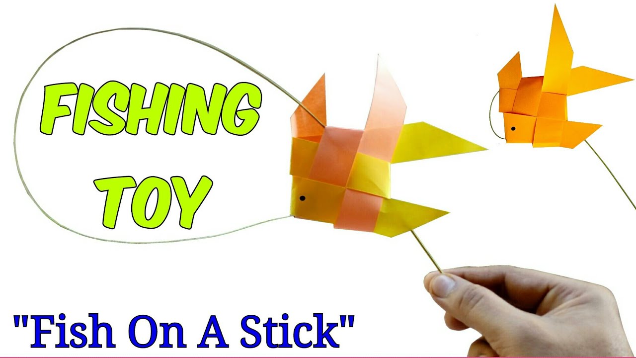 How To Make A Paper Fish | How To Make A "'Fish On A Stick'' Toy With ...