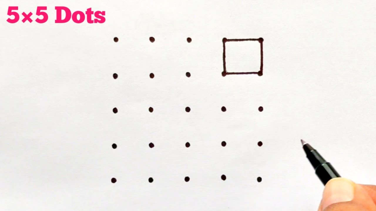 Dots Drawing | Navratri drawing from 5×5Dots | Easy Dots Drawing - YouTube