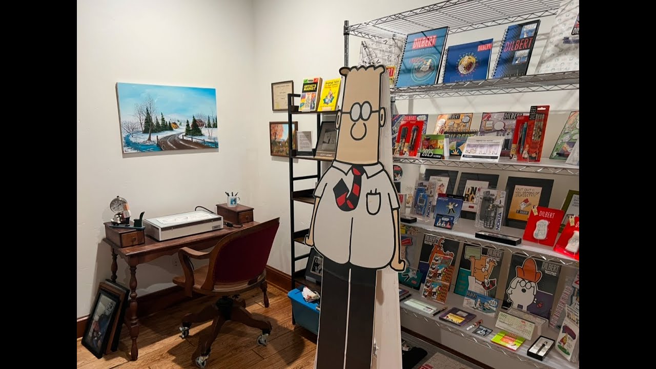 Dilbert creator Scott Adams shows you the Dilbert Museum - YouTube