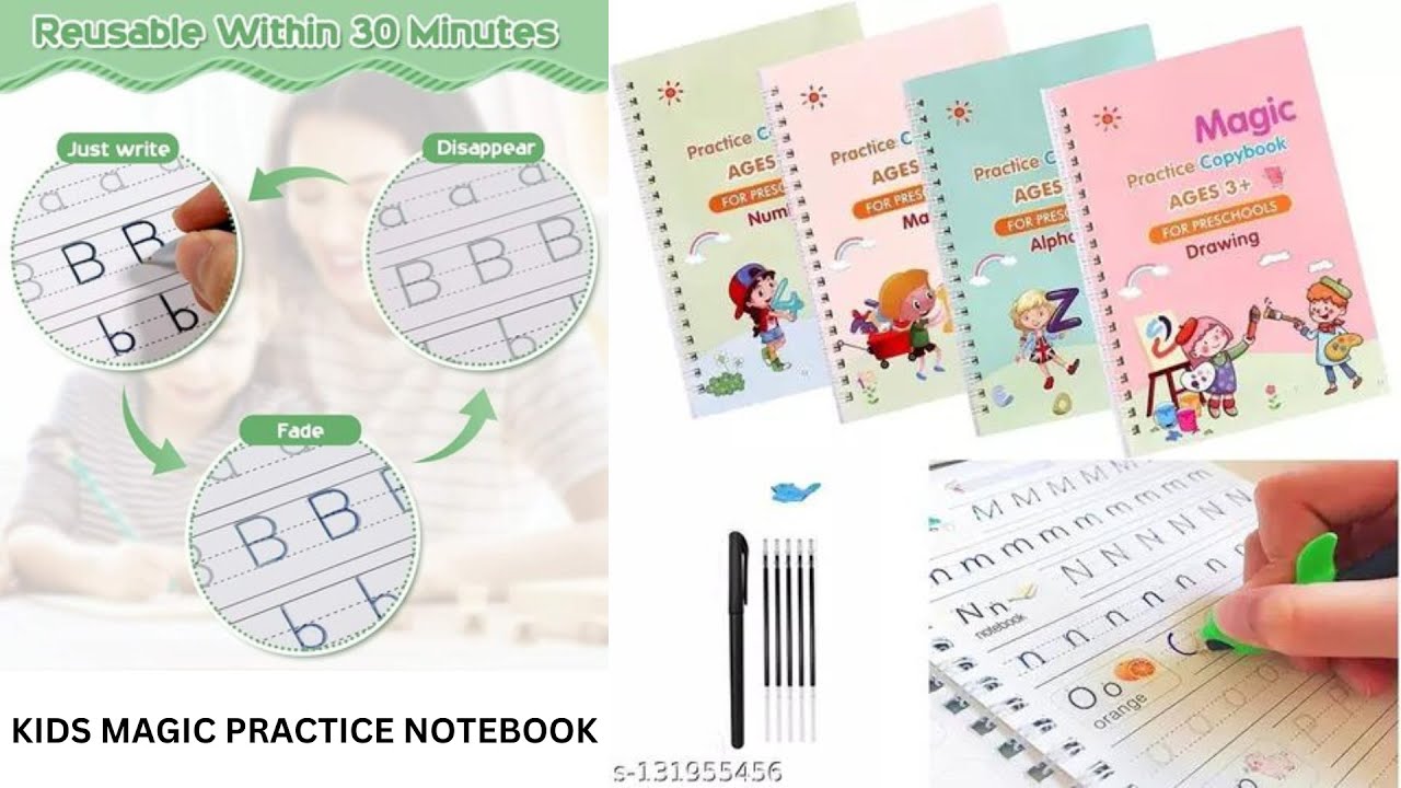 Magical Practice Book | FOR LEARNING & GROWTH (4 BOOKS + 1 PEN + 1 GRIP ...