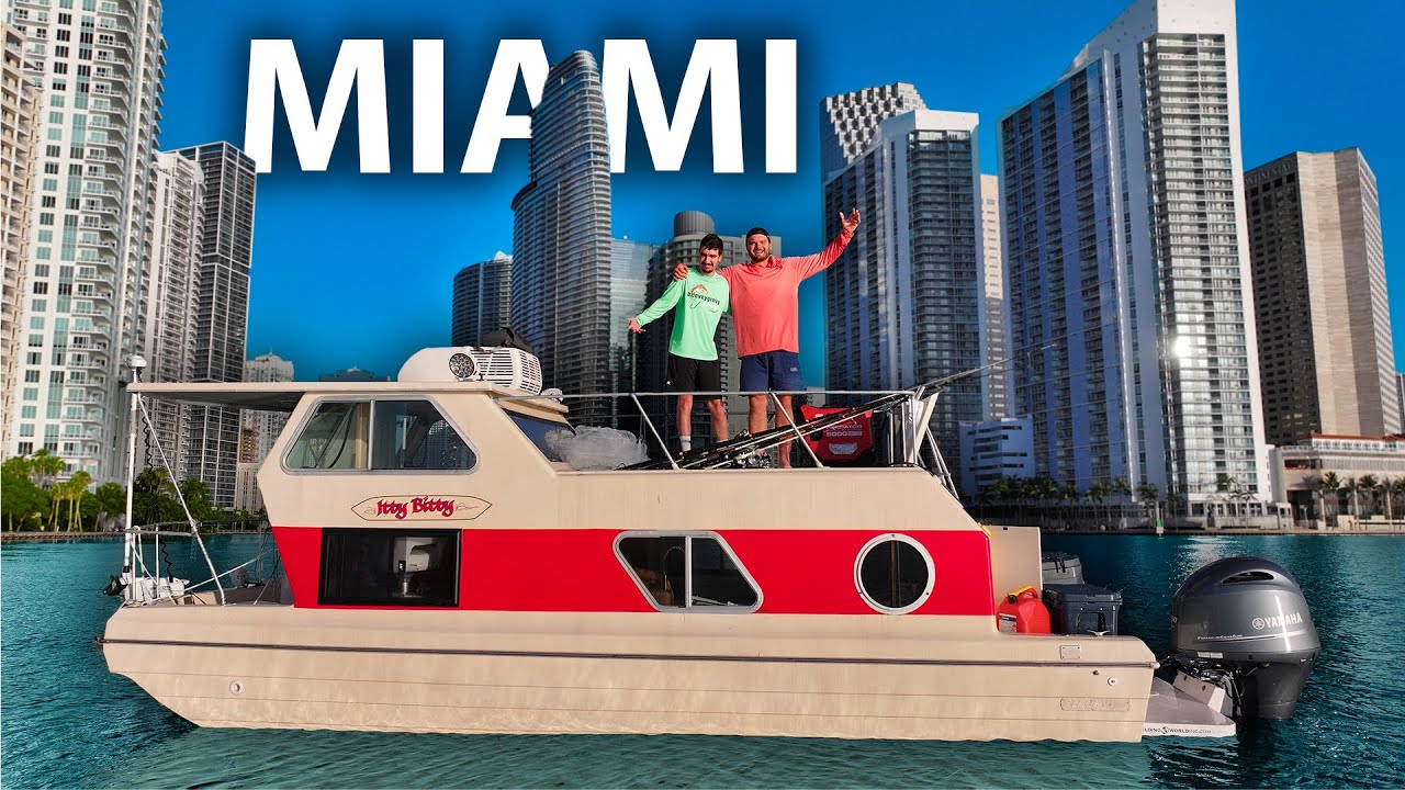 Camping In My Fully Restored Houseboat In Downtown Miami! - YouTube
