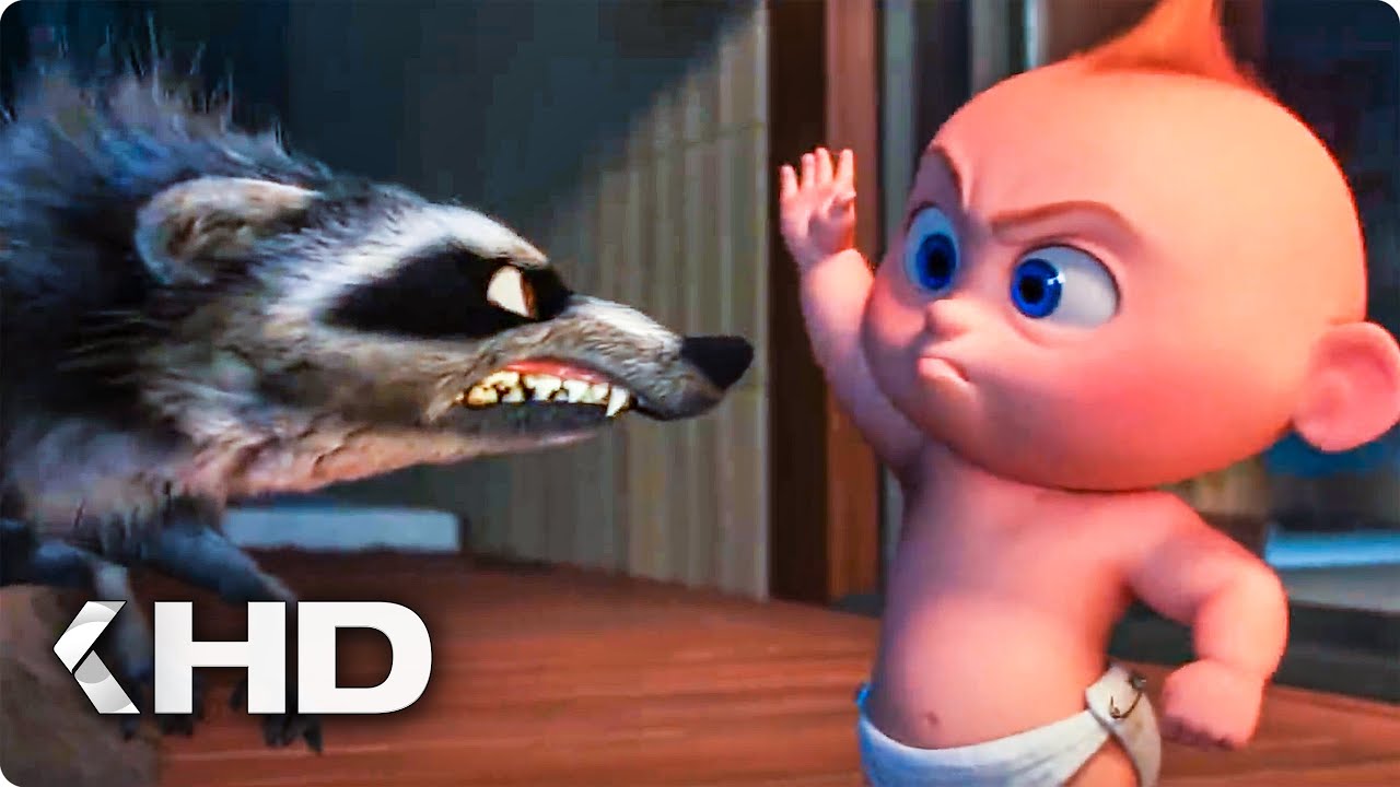 Jack Jack vs Raccoon Fight Scene - Incredibles 2 (2018) - YouTube