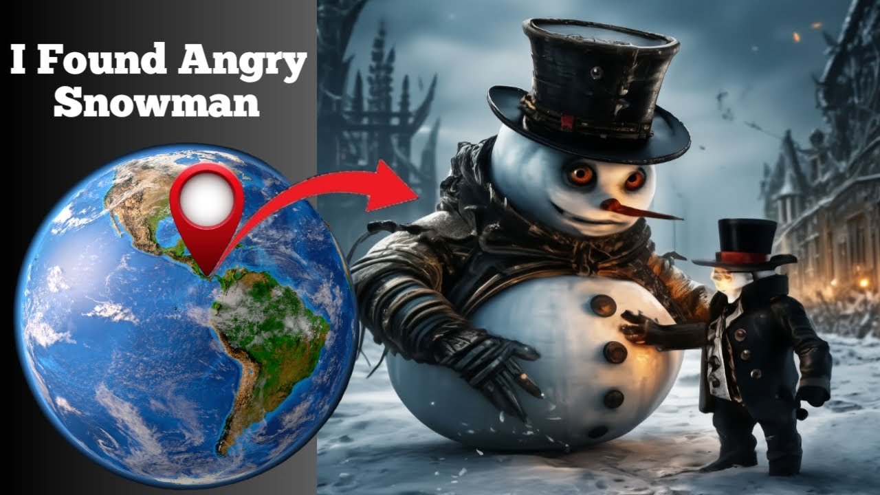I found weird angry snowman ☃️😱🤯 on google maps and google earth 🌎🔍 # ...