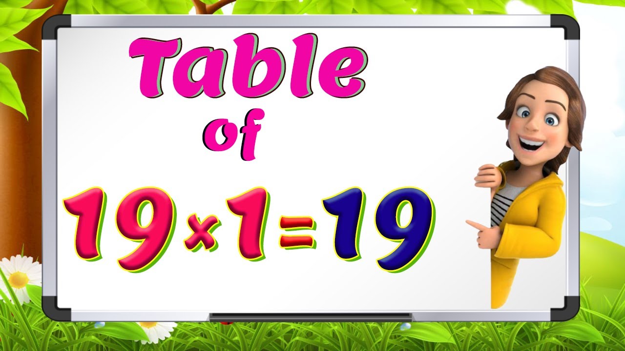Learn Multiplication table of 19X1=19 | Table of 19 | Multiplication ...