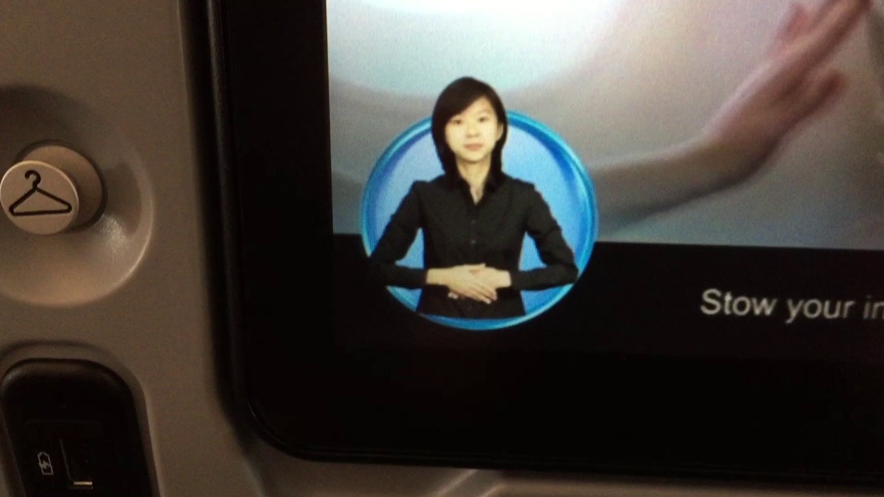 Singapore Airlines - sign language during instructions - YouTube