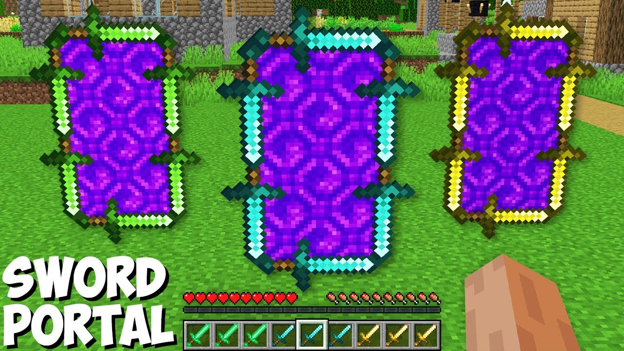 The NEWEST WAY TO BUILD A SWORD PORTAL in Minecraft ! SECRET PORTALS OF ...