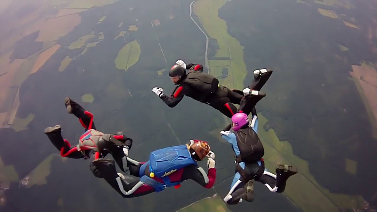 4-way Skydive (O-B-C-M-L) - YouTube
