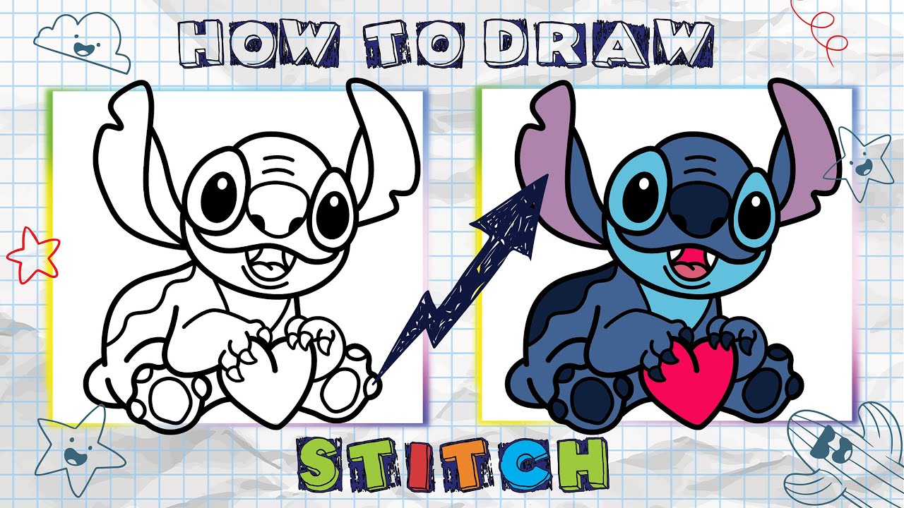 How To Draw #17 Stitch from Lilo and Stitch - YouTube