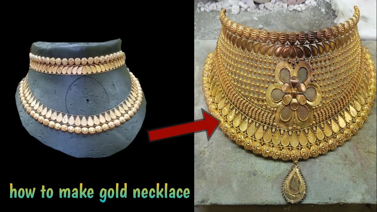||How to make gold necklace|| - YouTube